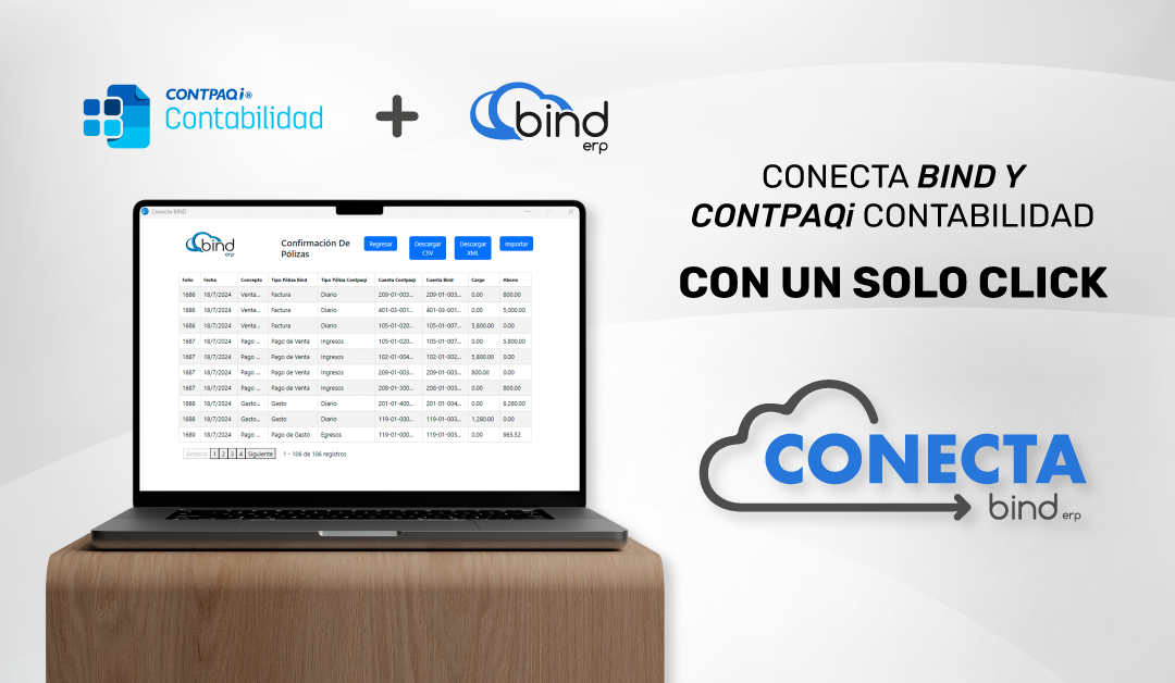 Bind ERP lanza Conecta Bind: Su interconexión con CONTPAQi Contabilidad